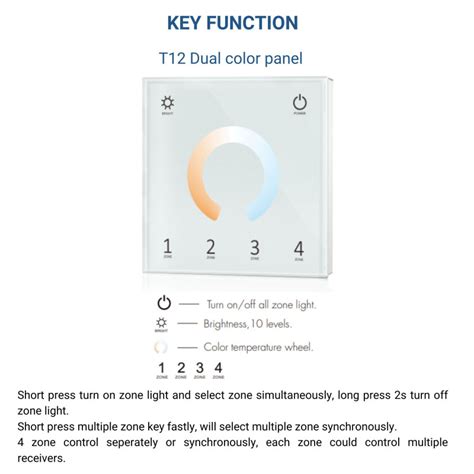 DMX Touch Control Panel 4 Zones CCT