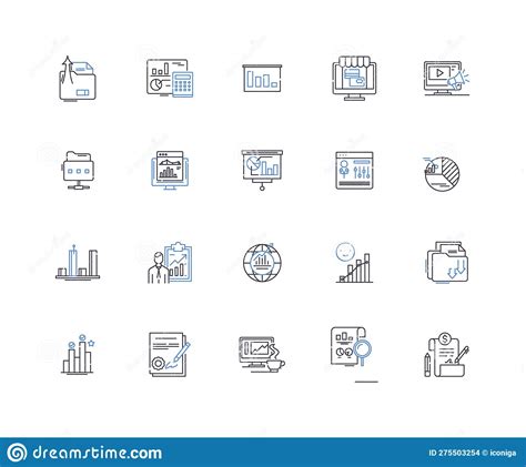 Analytics And Insights Line Icons Collection Data Metrics Analysis