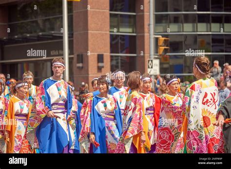 Toronto Ontario Canada June 26th 2022 Japanese People Walking In
