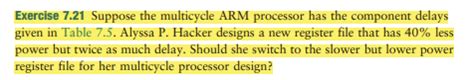 Solved Exercise Suppose The Multicycle ARM Processor Chegg Com