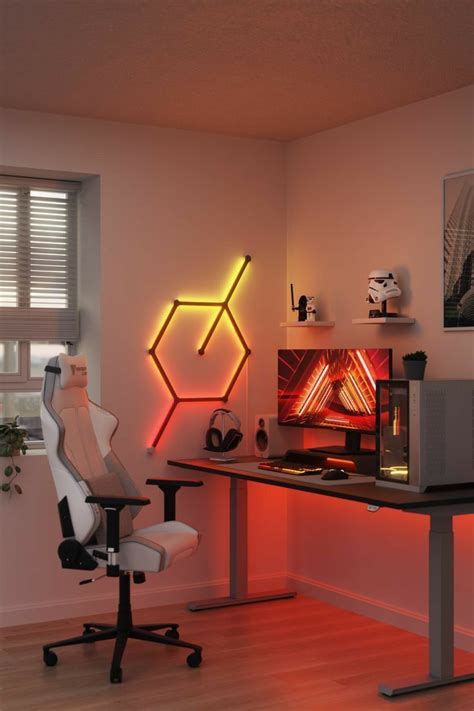 Setup Game Room Games Room Inspiration Video Game Room Design Gaming Desk Lighting