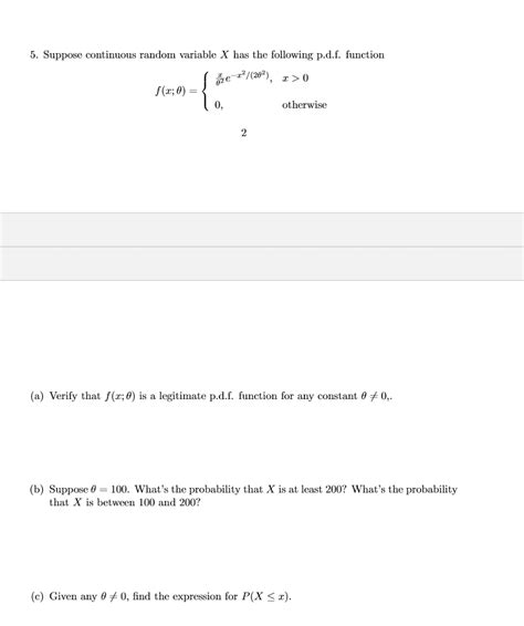 Solved 5 Suppose Continuous Random Variable X Has The