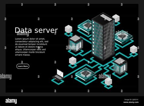 Concept Of Data Network Management Vector Isometric Map With Business