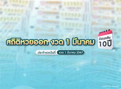 สถิติหวยออก งวด 1 มีนาคม ย้อนหลัง 10 ปี ประจำงวดวันที่ 1 มีนาคม 2567