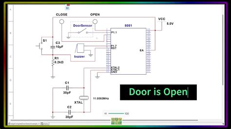 Door Sensor With Leds And Buzzer In Multisim Youtube
