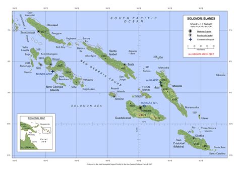 所罗门群岛旅游交通地图 所罗门群岛地图查询