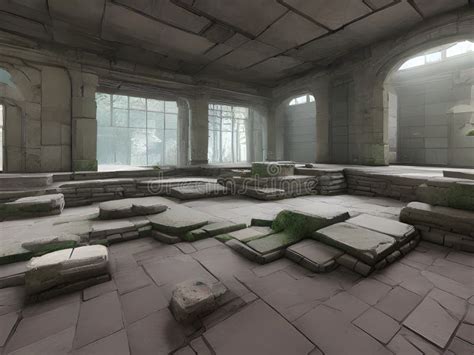 Interior D Rendering With Window Stock Illustration Illustration Of