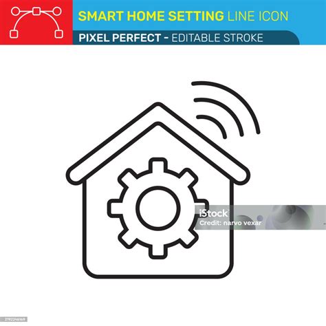 스마트 홈 아이콘 장비 및 Wifi 신호가 있는 집 개요 미니멀리스트 디자인 Iot 기호 홈 오토메이션 개념 편집 가능한 스트로크로 완벽한 픽셀 Ui 및 Ux 벡터 아이콘