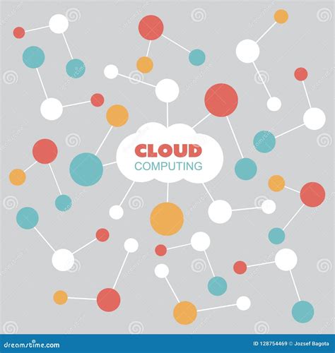 Internet Of Things Or Cloud Computing Design Concept With Connected Colorful Nodes Representing