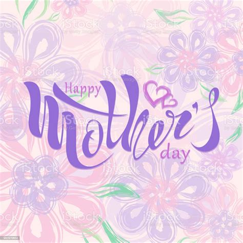 심장 패턴 엽서 배너 포스터와 함께 아름 다운 필기 텍스트 해피 어머니의 날 축 하 배경입니다 벡터 일러스트 Eps 10 질감 배경입니다 다채로운 0명에 대한 스톡 벡터