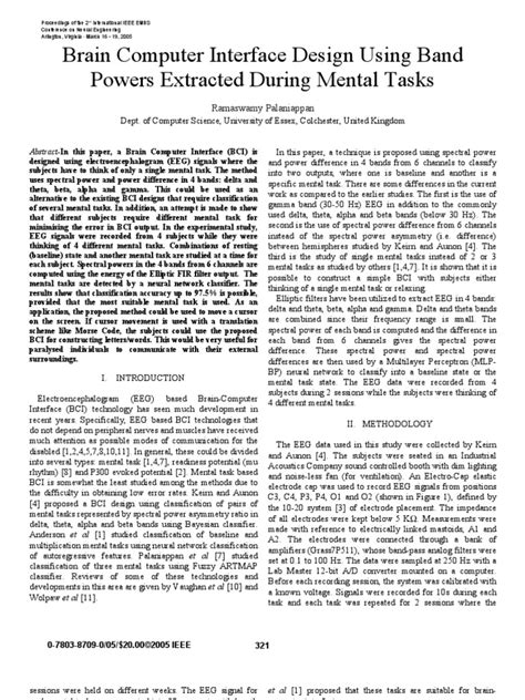 ramaswamy palaniappan brain computer interface design using band