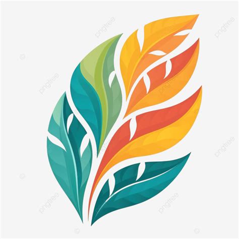 Flat Color Abstract Leaf Illustration Leaf Abstract Plant Png