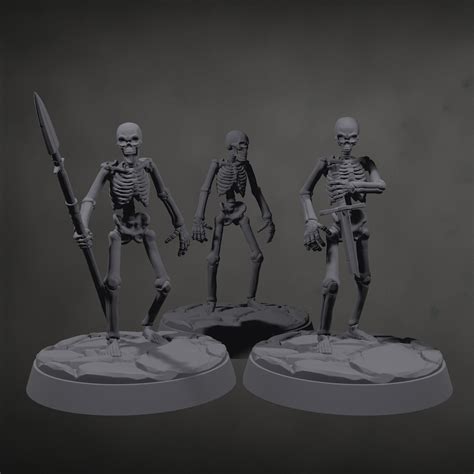 Skeletons Naked Rpg Table Top Mm Mm Miniature Etsy