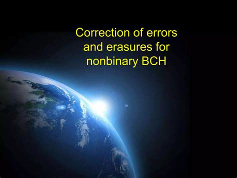 Bch Code And Decoding Bch Pptx Programming Languages Computing