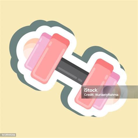 스티커 바벨 교육 기호에 적합합니다 편집 가능한 간단한 디자인 디자인 템플릿 벡터 간단한 그림 강철에 대한 스톡 벡터 아트 및