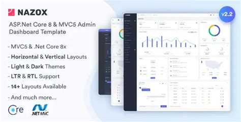 Nazox ASP Net Core MVC Admin Dashboard Template WP TOOL MART