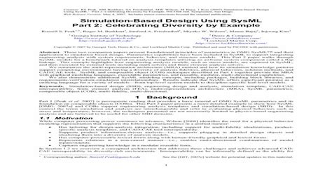 pdf simulation based design using sysml part 2 celebrating