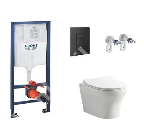 Структури за вграждане структура за вграждане Grohe и конзолна тоалетна Soli с бутон Skate