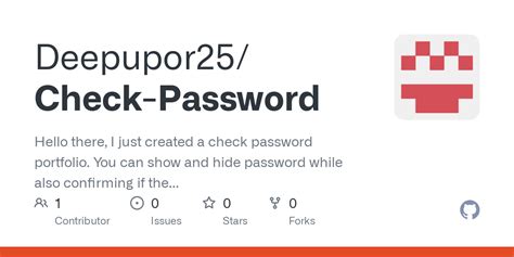 Github Deepupor25check Password Hello There I Just Created A Check Password Portfolio You