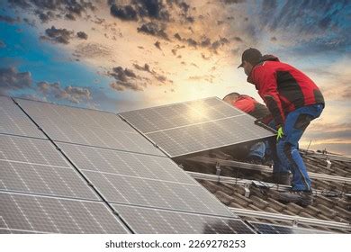 Installing Solar Photovoltaic Panel System Solar Stock Photo 2269347375 Shutterstock