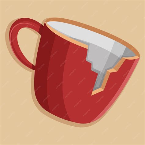Premium Vector Broken Cup Flat Vector Design