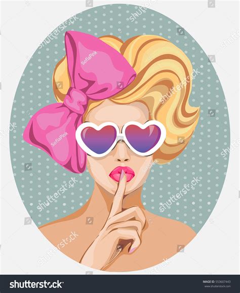 Valentines Day Pin Up Sexy Woman Portrait Stock Vector Royalty Free