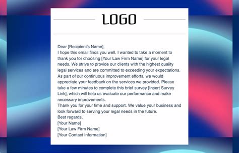 Request For Feedback From Client Email Template For Law Firms Mailsoftly