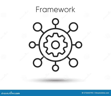 Framework Line Icons Collection Structure Blueprint Skeleton Architecture Scaffold Outline
