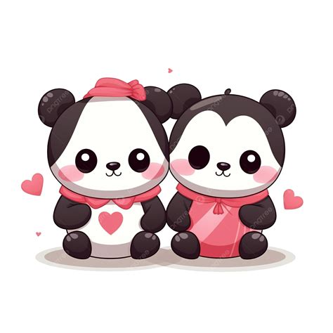 Parejas De Pandas De Dibujos Animados