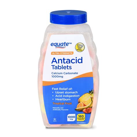 Buy Equate Ultra Strength Antacid Tropical Fruit Chewable Tablets 1000