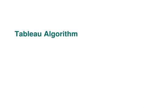 Ppt Tableau Algorithm Powerpoint Presentation Free Download Id2510946