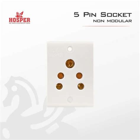 5a White 6 A Electrical Socket 5 Pin At Rs 178piece In New Delhi