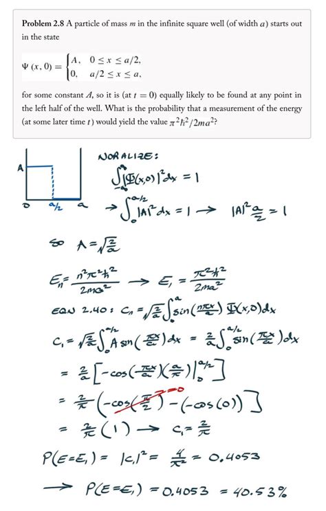 Problem 2 8 Griffiths Intro To Qm Tru Physics