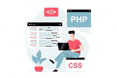 Premium Vector Software Development Concept With People Scene In Flat Design Man Developer
