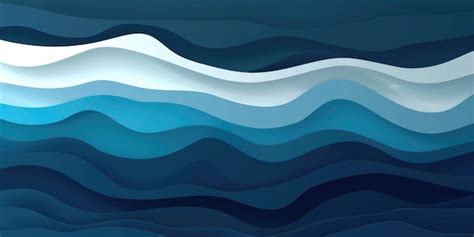 Abstract Blue And White Wave Layers Modern Digital Design Of Ocean Wave Aig51 Premium Ai