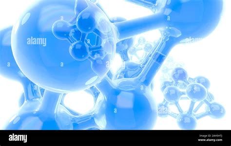 Abstract Blue Molecule Colorful Illustration Isolated On White Background Medical Or Scientific