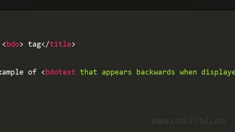 Html Bdo Tag Youtube