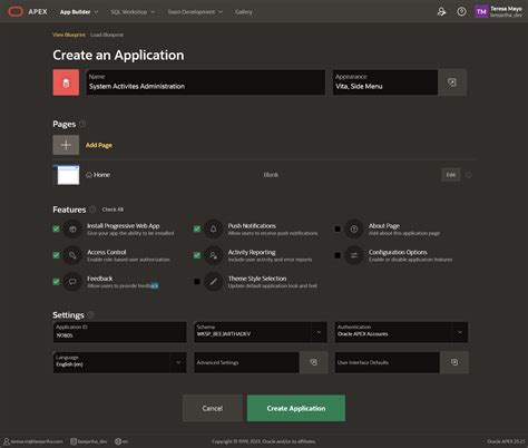 Oracle Apex Workspace System Activities Application Beejartha