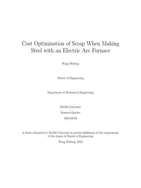 Cost Optimization Of Scrap When Making Steel With An Electric Arc