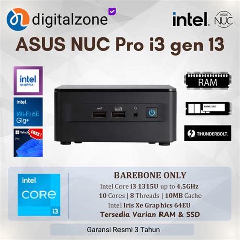 Promo Intel Nuc I3 1315u Intel Nuc Gen 13 Intel Nuc13anhi3 Intel Nuc 13 Pro 64 1tb Nvme Cicil