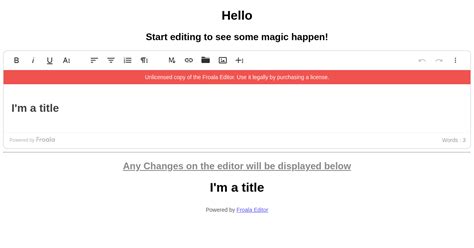 Froala React Wysiwyg Editor React 19 Codesandbox