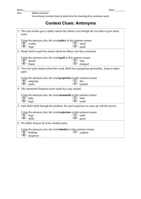 Pdf Context Clues Unit Antonym Dokumen Tips