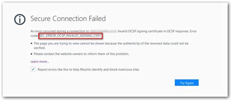 Fix Sec Error Ocsp Invalid Signing Cert