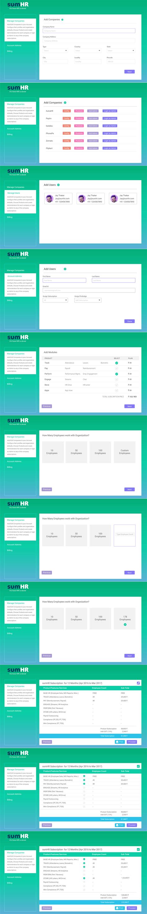 HRMS Software Design Concept Behance