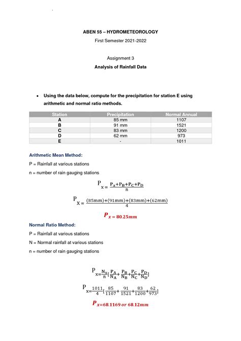 SOLUTION Analysis Of Rainfall Data Studypool