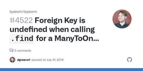 Foreign Key Is Undefined When Calling `find` For A Manytoone
