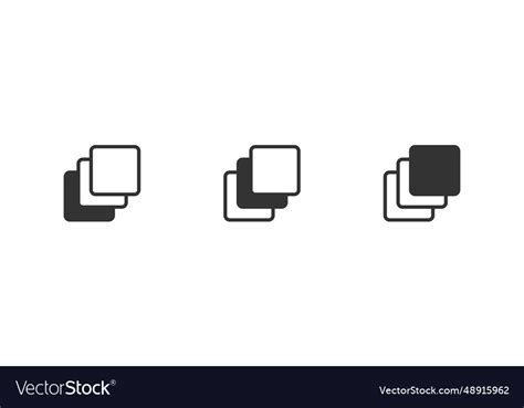 Layer Stack Icon Set Line And Flat Elements Web Vector Image