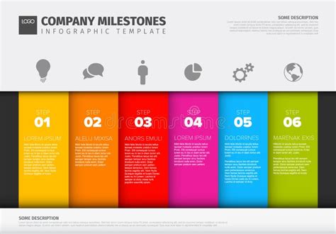Vector Progress Six Steps Template Stock Vector Illustration Of Page