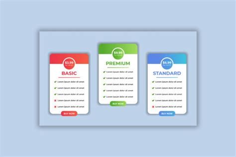 Modern Gradient Web Pricing Plan Table Graphic By Phoenixvect
