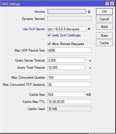 Setting DNS Over Https Mikrotik Mocca IT Solution